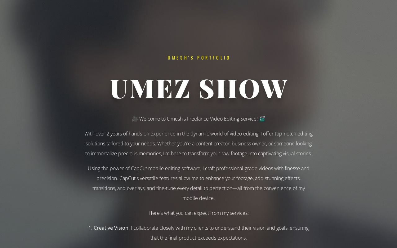 Umez shows portfolio